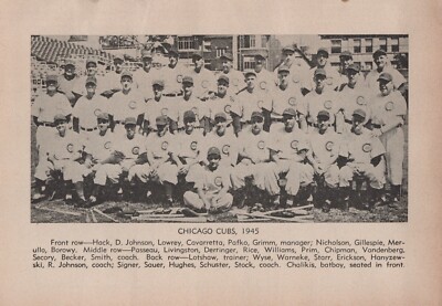 1945 Chicago Cubs Baseball Team Photo Print 1940s 5x7" | eBay