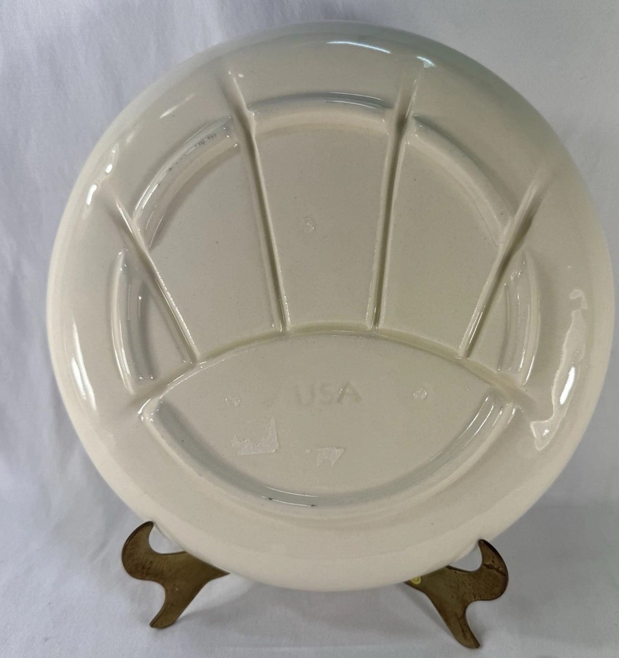 Set of 4 Vintage Morton Pottery 9.5” Divided Party Plates BBQ Veggies ...