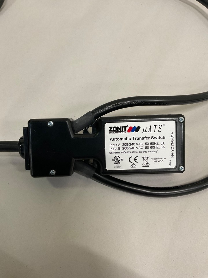 Zonit ATS Automatic Transfer Switch HV-YC13-6-C14 208-240-VAC, 50-60 HZ, 8A | eBay