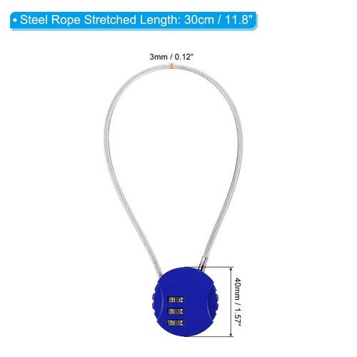 Small Combination Lock 11.8 Inch, 1 Pack 3 Digit Padlock for Gym Locker ...