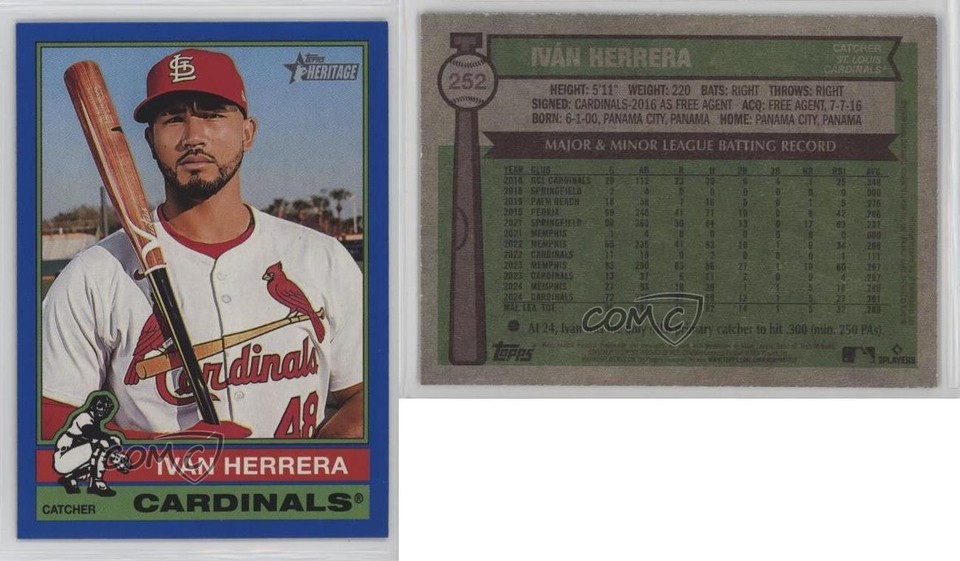 2025 Topps Heritage Dark Blue Border Ivan Herrera Iván Herrera #252 j2a ...