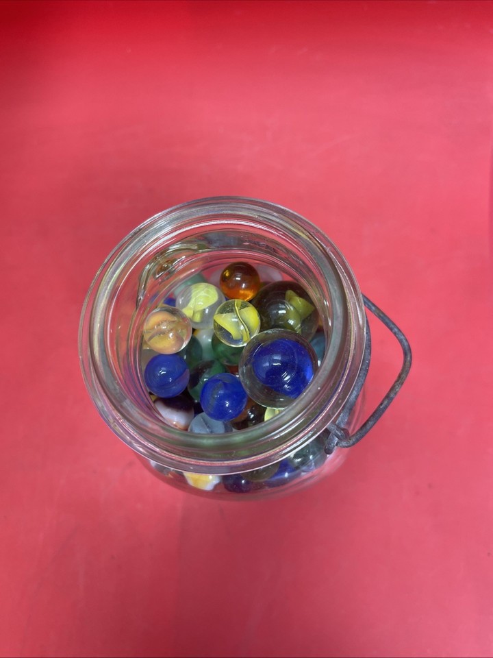 Vintage Glass Ball Ideal Jar Filled With Marbles. Jar Is 7” Tall. | eBay