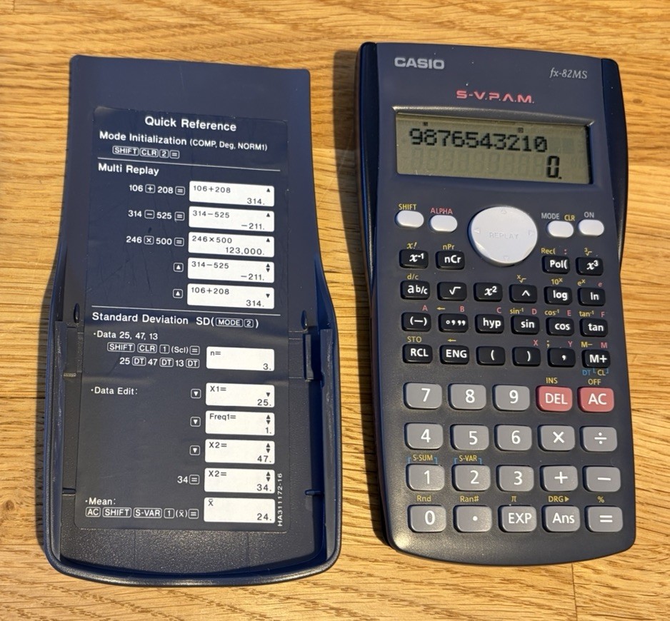 Casio FX-82 Super Fraction Scientific Calculator Hard Cover Student ...