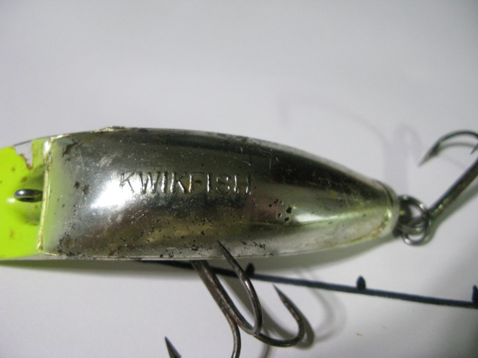Luhr Jensen (pre Rapala) Kwikfish K14, Neon Chartreuse & Silver, .7oz ...