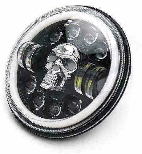 Fit For Suzuki Samurai Gypsy PAIR New 7 Led SKULL Face HeadLight | eBay