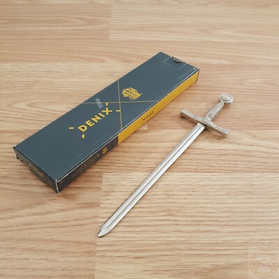 Denix Excalibur Sword Letter Opener 8" One Piece Metal Construction ...