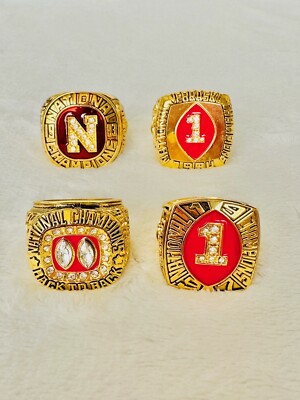 4 PCS Nebraska Cornhuskers 18k GP Championship Ring Set, US SHIP | eBay