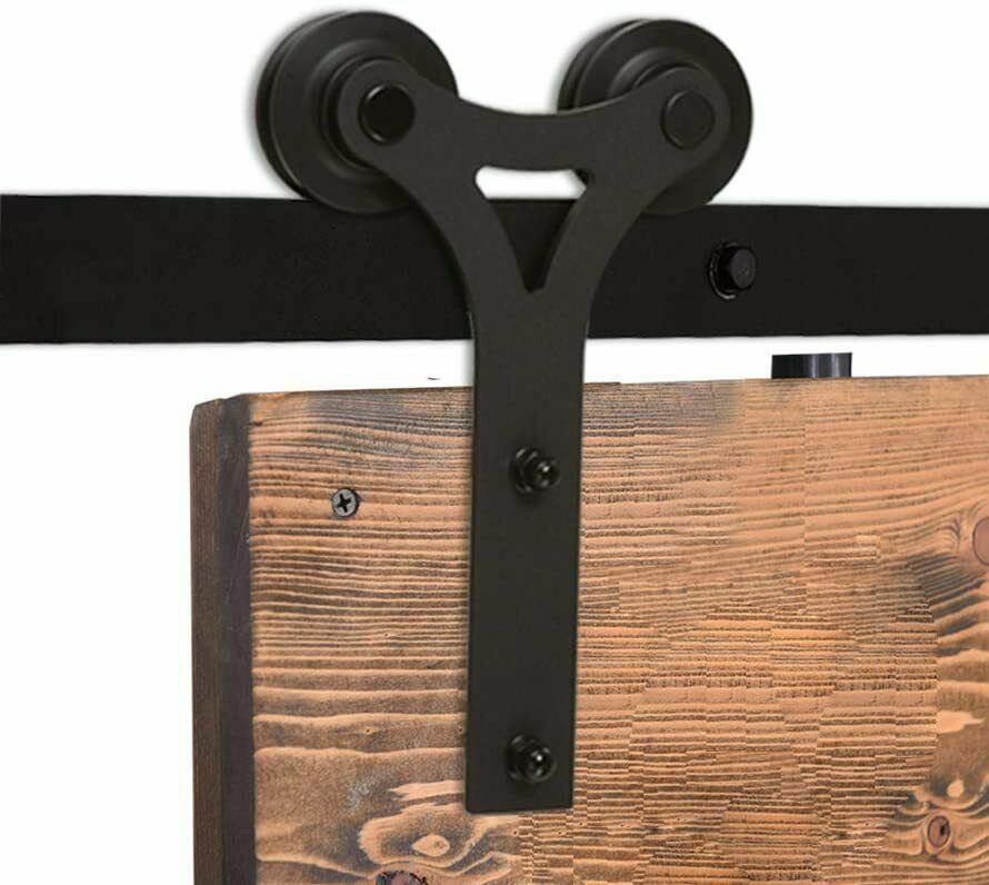 Heavy Duty Sturdy Sliding Barn Door Hardware Kit 5-10FT For Single ...