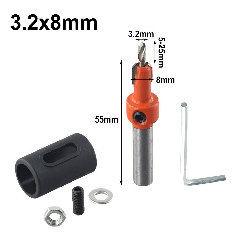 Self Tapping Screw Taper Countersink Drill Bit with Adjustable Stop ...