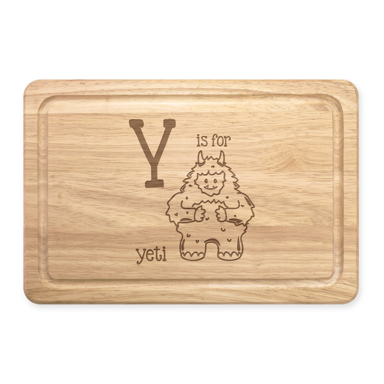 Letter Y Is For Yeti Rectangular Wooden Chopping Board - Funny Alphabet ...