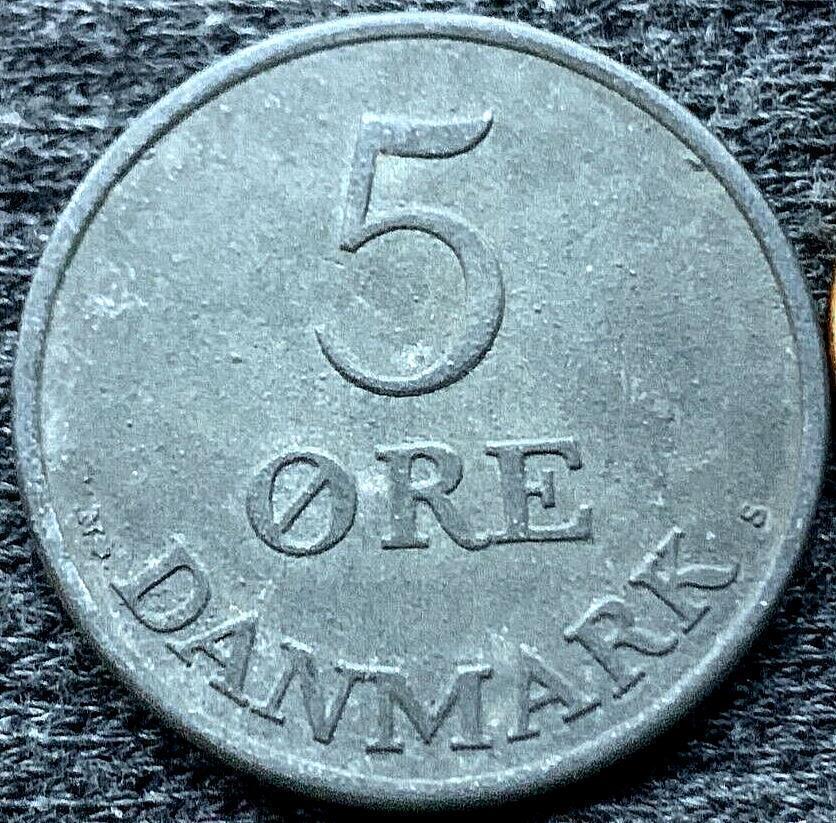 1951 Denmark 5 Ore Coin XF + Zinc Frederik IX monogram #BX24 | eBay