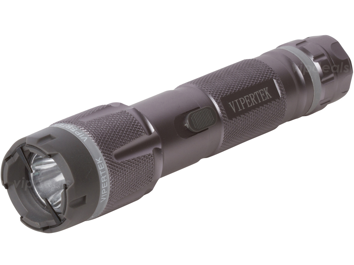 VIPERTEK Stun Gun VTS-T03 GRAY Metal Rechargeable LED Flashlight | eBay