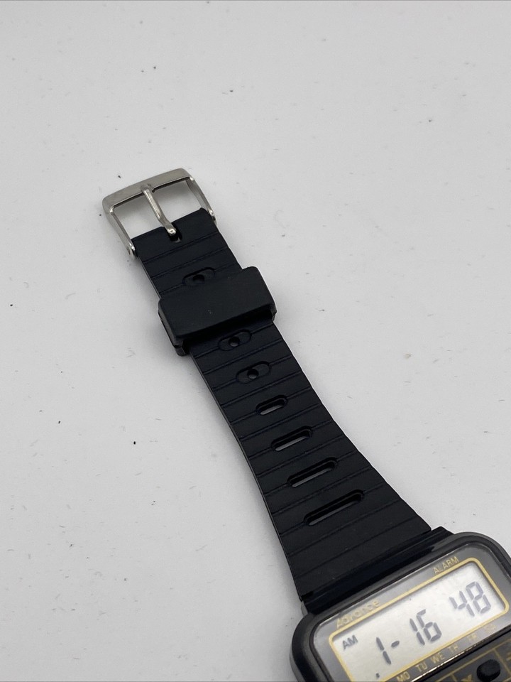 Vintage Advance Men Sport Calculator Black Rubber Quartz Digital 32mm ...