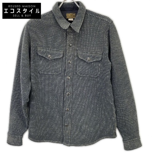 RRL Double RL Gray Striped Beach Cross Shirt Jacket XS | eBay