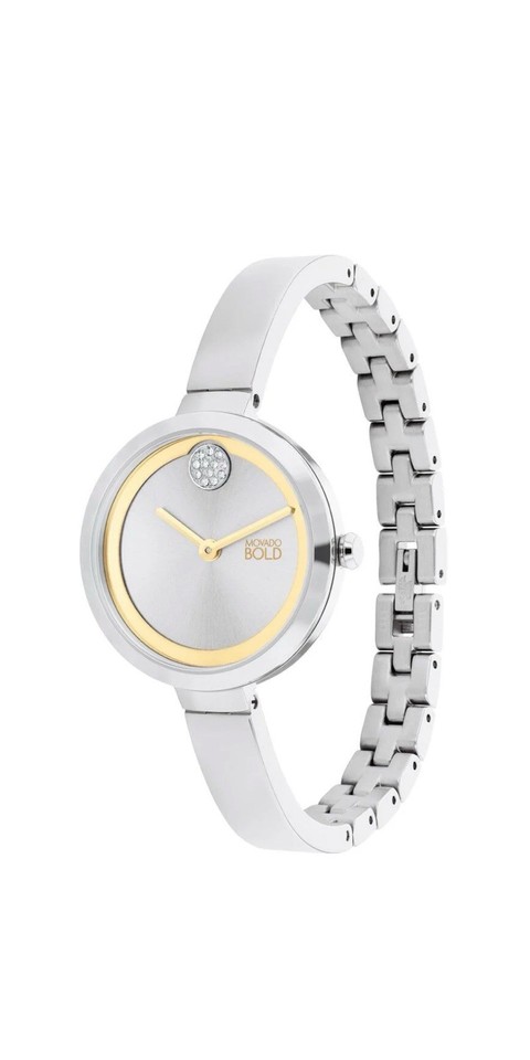 Brand New Movado Trend Women’s Two Tone Stainless Steel Bangle Watch ...
