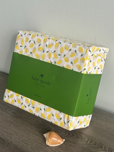 Kate Spade Lemons 4 Piece Queen Sheet Set 100% Cotton Percale NEW! | eBay