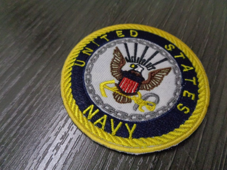 US NAVY COLOR LOGO Embroidered Hook and Loop Tactical Morale Patch 3 ...