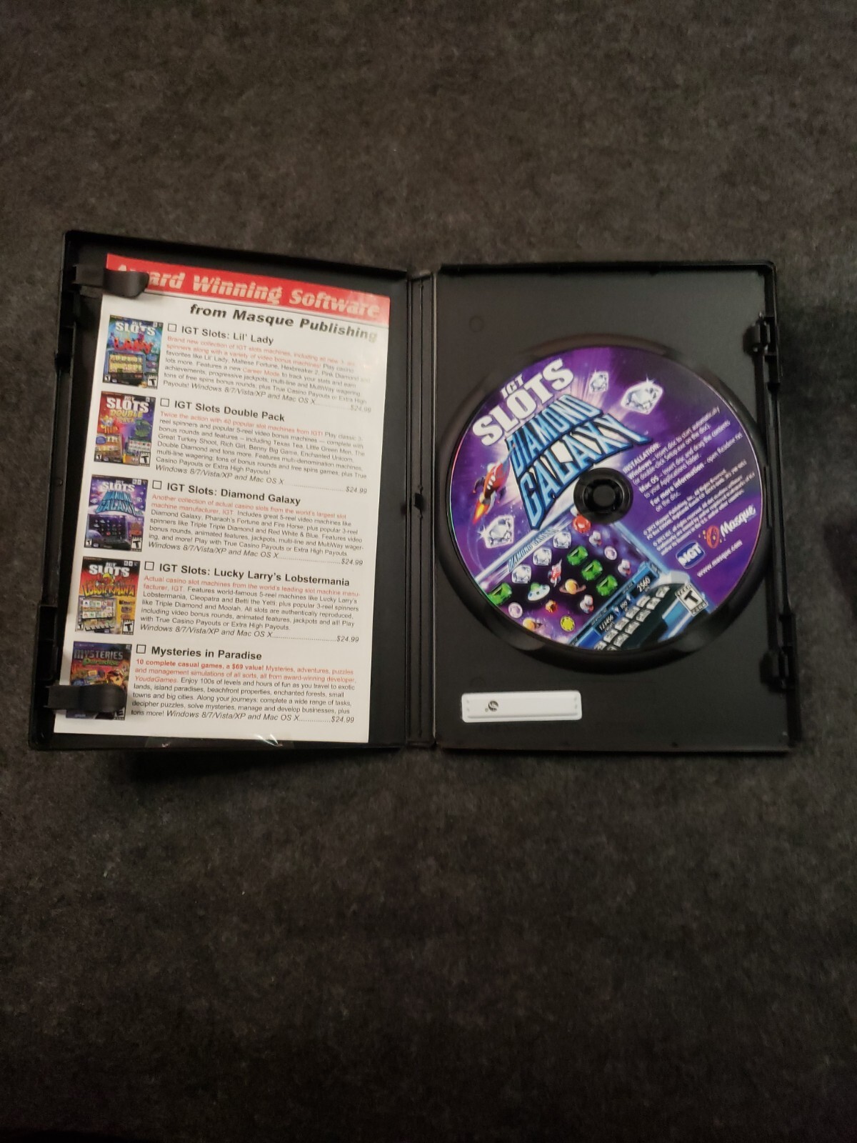 IGT Slots Diamond Galaxy Casino Slot Machine CD ROM Game Pre-owned ...