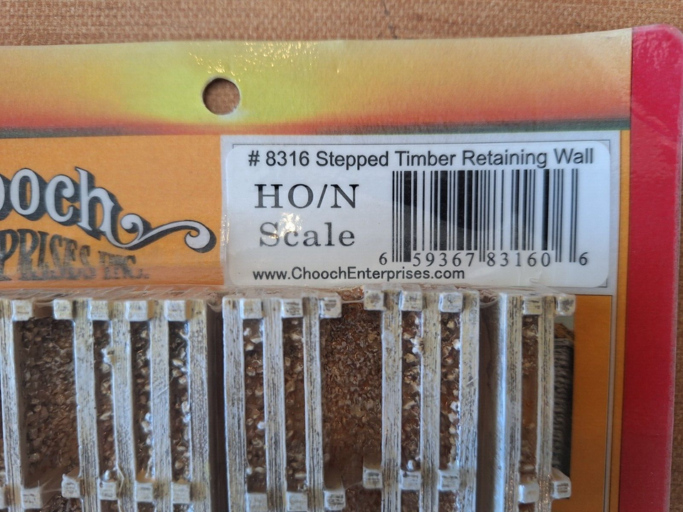 HO/N Scale Chooch Enterprises STEPPED TIMBER RETAINING WALL Item #8316 ...