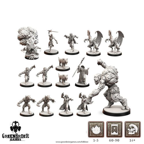 Folklore the Affliction Board Game Grey (Miniatures pack) by Greenbrier ...