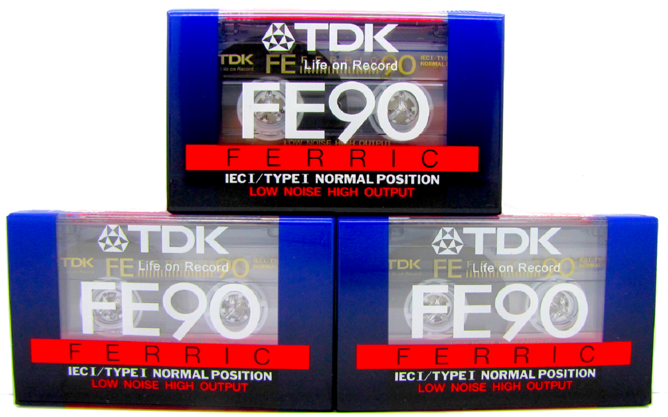 TDK FE90 x3 BLANK AUDIO CASSETTE TAPES BRAND NEW AND SEALED ...