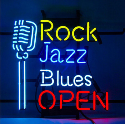 Rock Jazz Blues Open Neon Sign Beer Bar Music Pub Wall Window Decor ...
