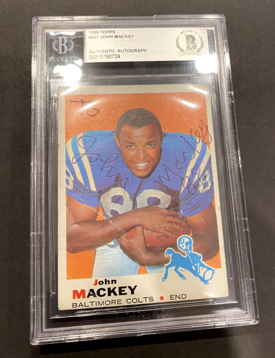 1969 TOPPS JOHN MACKEY AUTO ON CARD BECKETT AUTHENTICATED COLTS | eBay
