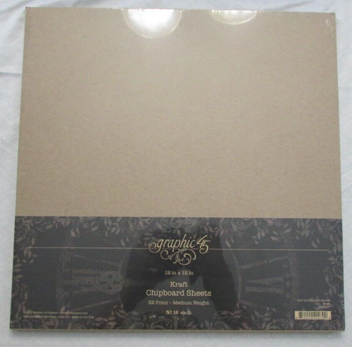 GRAPHIC 45 12x12 BROWN KRAFT CHIPBOARD SHEETS 32 POINT MEDIUM WEIGHT ...