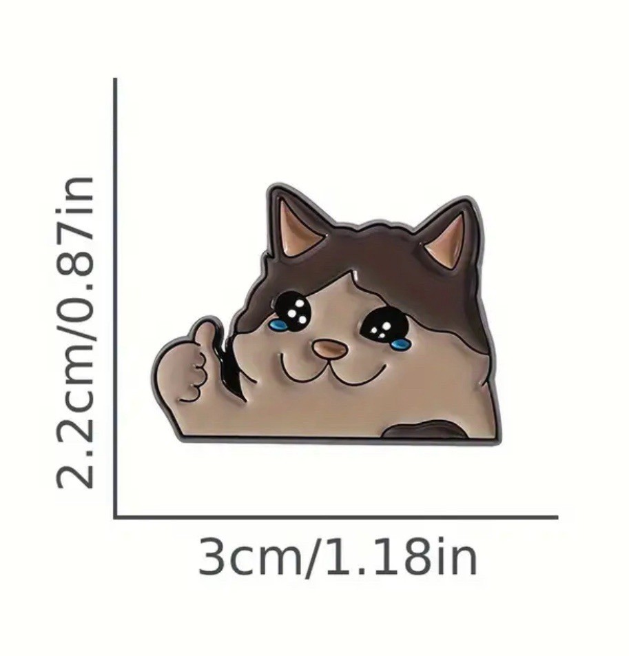 Enamel Cat Pin Sad Kitty Thumbs Up Funny Silly Pins Hot Topic | eBay