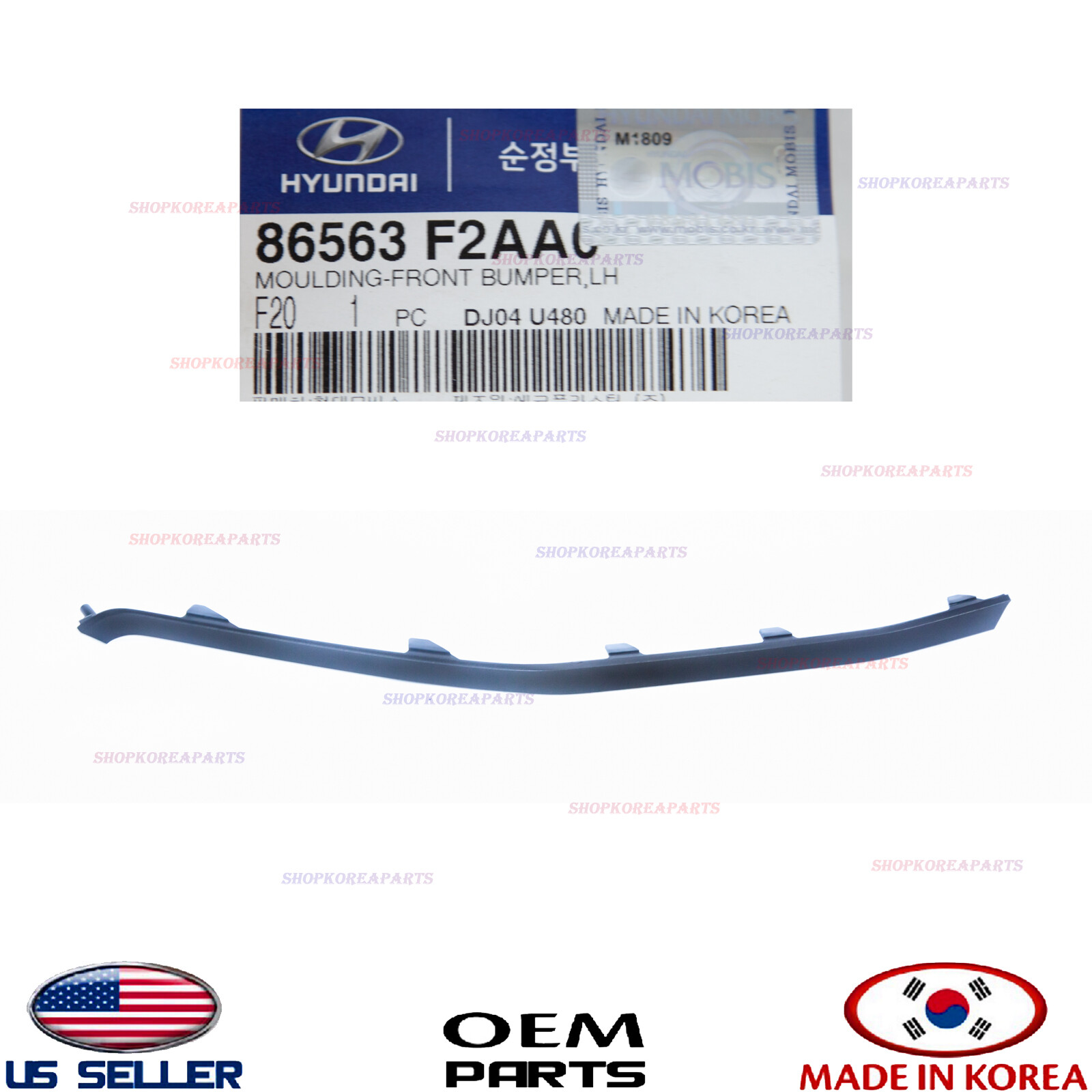 Genuine Front Bumper Lower Molding LEFT Driver Side OEM Elantra Sedan ...