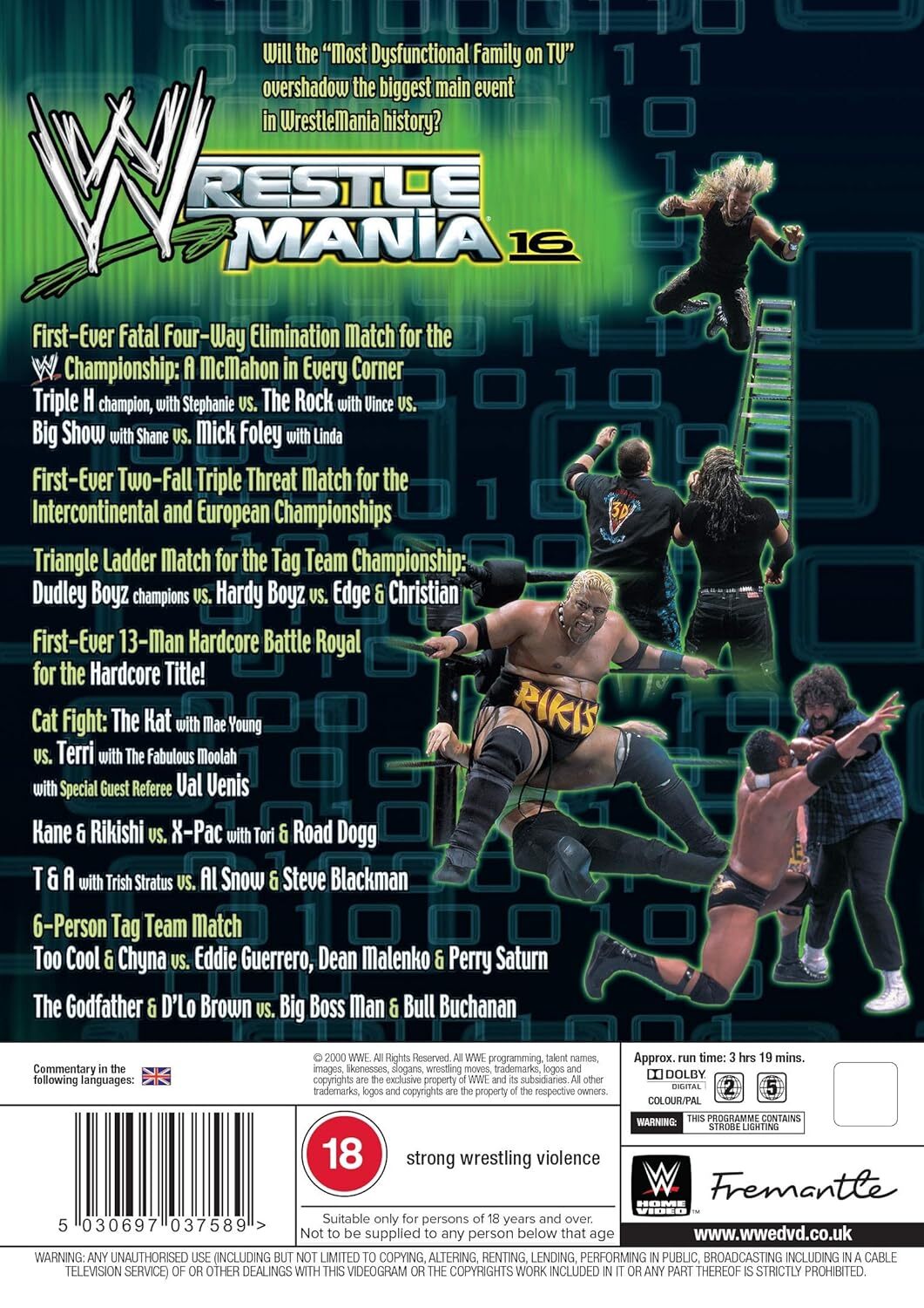 WWE: WrestleMania 16 (DVD) Triple H The Rock Big Show Mick Foley (UK ...