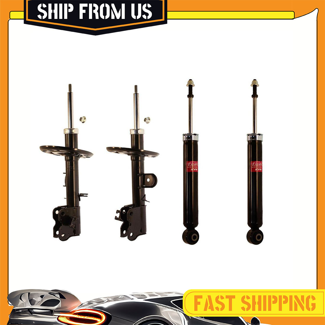KYB Excl-G Front Rear Shock & Struts 4pcs Set For 2014-2018 Infiniti ...