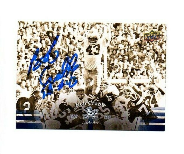 Bob Crable Notre Dame Irish hand signed autographed 2013 Upper Deck ...