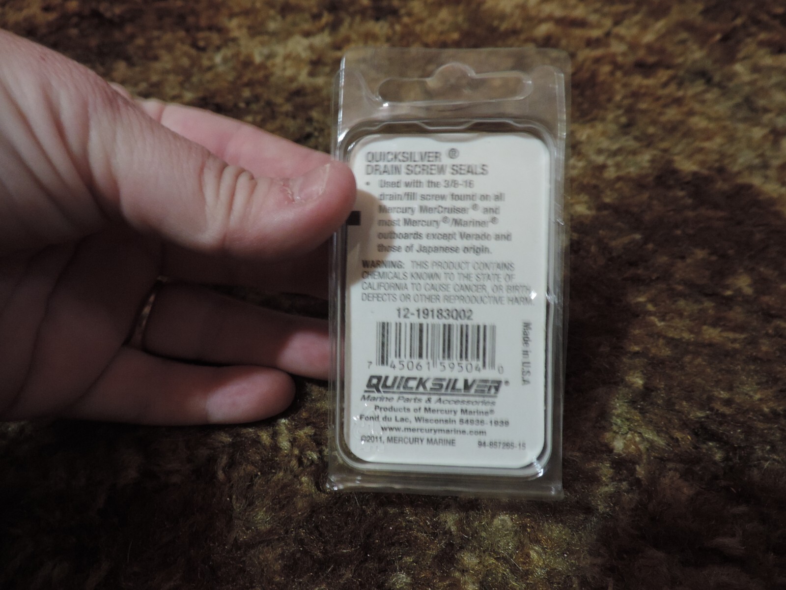 Quicksilver 12-19183Q02 Drain Screw Seals | 2 Pieces