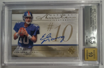 2008 Ultimate Eli Manning Auto Signatures Collections JSYNUMB 10/10 ...