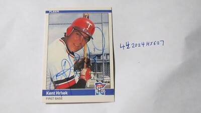 1984 Fleer Kent Hrbek signed baseball card | eBay