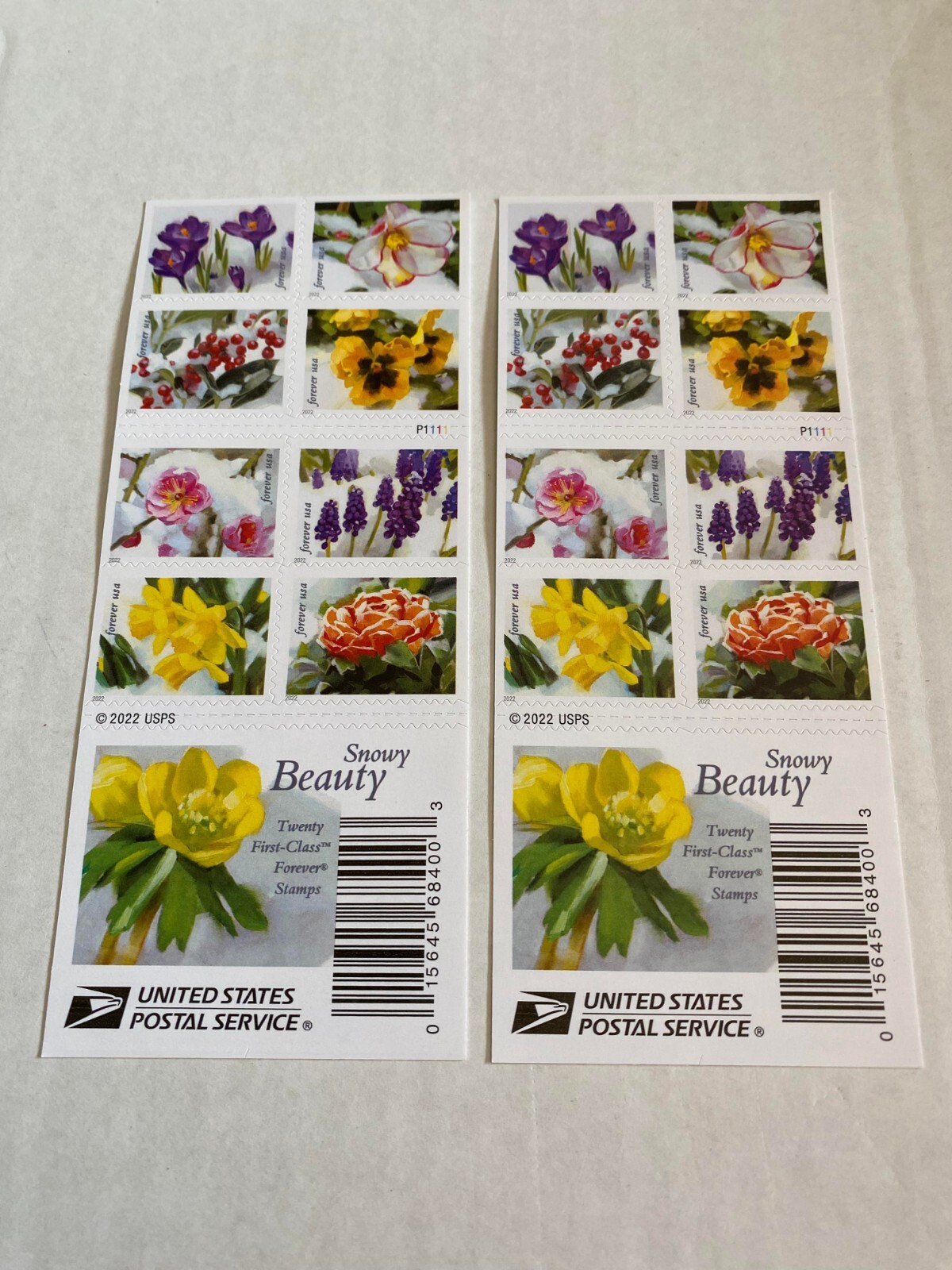 40 stamps ( 2 booklets ) US Post Office Forever Stamp Snowy Beauty USPS ...