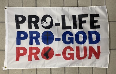 Pro-Life Pro-God Pro-Gun Flag FREE SHIP Republican Desantis Trump 2024 ...