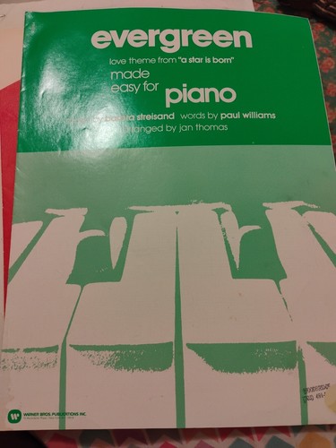 Evergreen - Sheet Music - Love Theme from "A Star Is Born" - Barbra ...