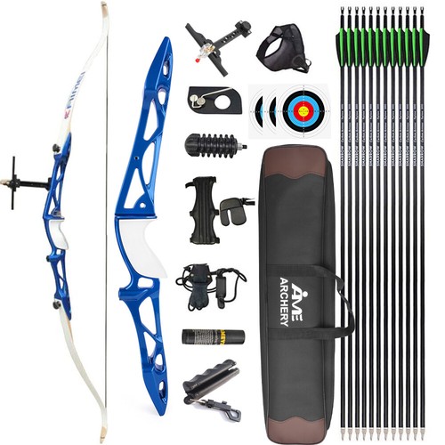 66" 68" 70" Recurvebogen Set 12-40lbs Sportbogen 12 Pfeile ...