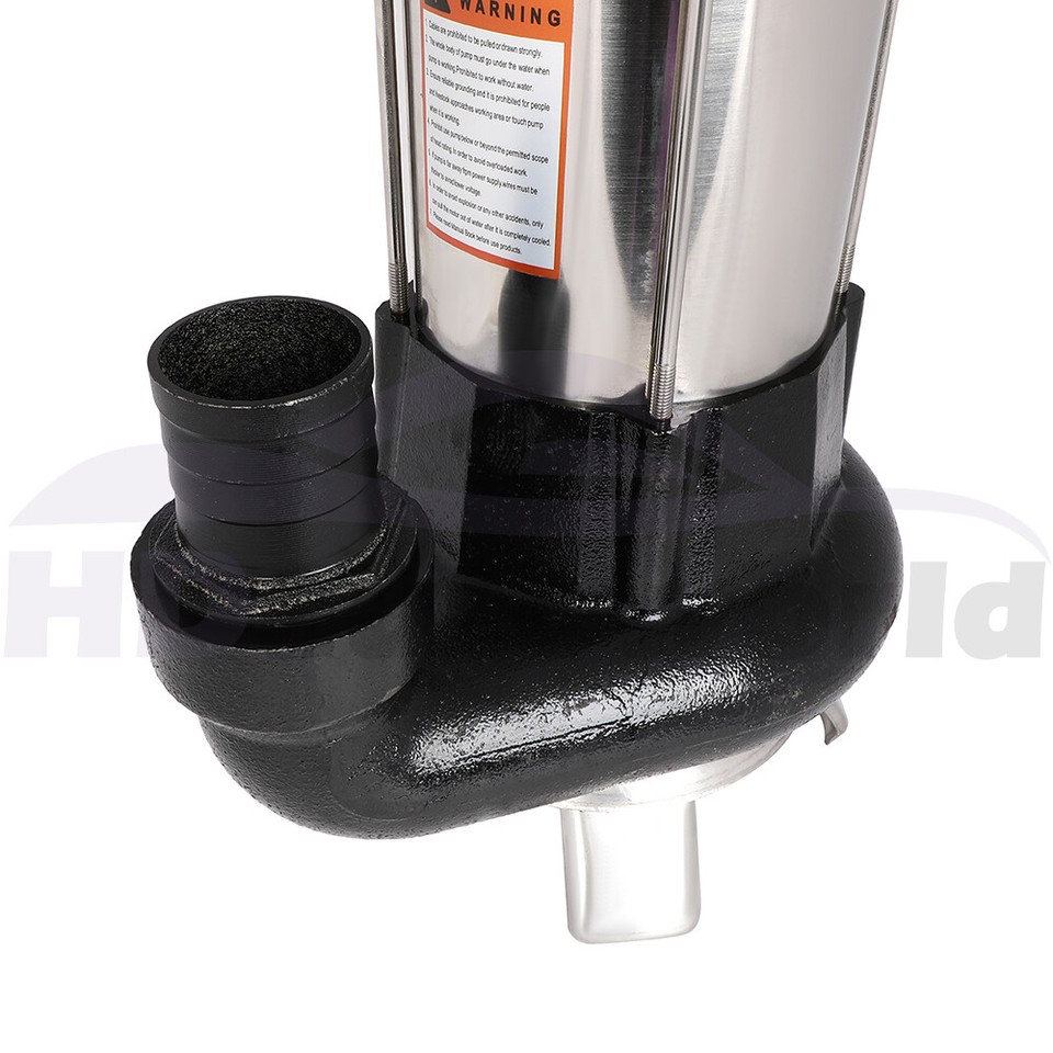 110V 1.5HP Sump Pump Industrial Sewage Cutter Grinder Cast iron ...