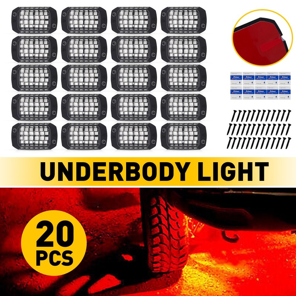 20pcs 12V Waterproof LED Underbody Red Underglow Light Rock For ...