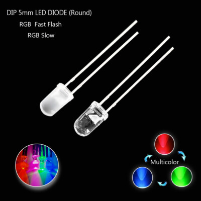 5mm Multicolor Slow/Fast Flashing LED diode Blinking light Emitting ...