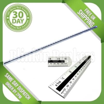ONE 1 METRE RULER LARGE LONG METAL LIGHT ALUMINIUM METRIC IMPERIAL DUAL ...