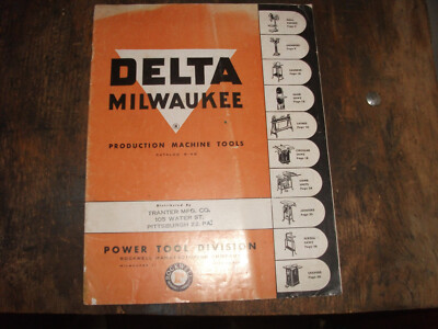 DELTA MILWAUKEE MACHINERY CATALOG 1949 | eBay