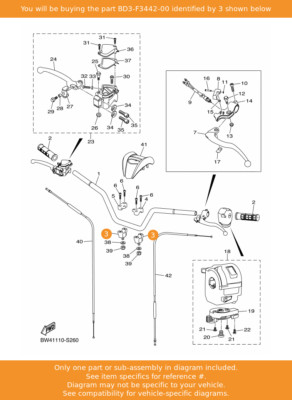 YAMAHA Holder, Handle Lower, BD3-F3442-00 OEM YFZ50 YFM90 | eBay UK
