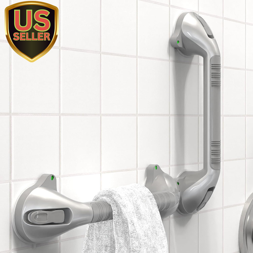 17“ Suction Shower Grab Bar with Indicators, Tool-Free Installation ...