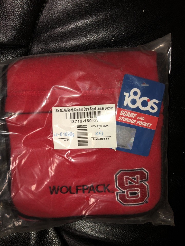 NWT NC State NCSU Wolfpack Degrees 180’s Unisex Fleece SCARF w/Storage ...