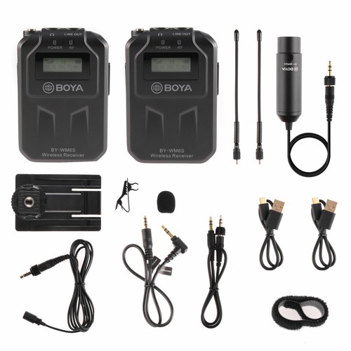 BOYA BY-WM6S UHF Wireless Lavalier Microphone System with smartphone ...