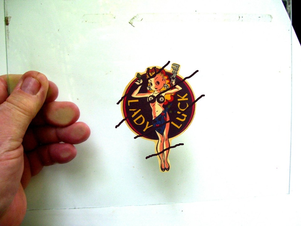 Wurlitzer Seeburg Lady Luck Hot Rod Lead Sled Jukebox Water slide Decal ...